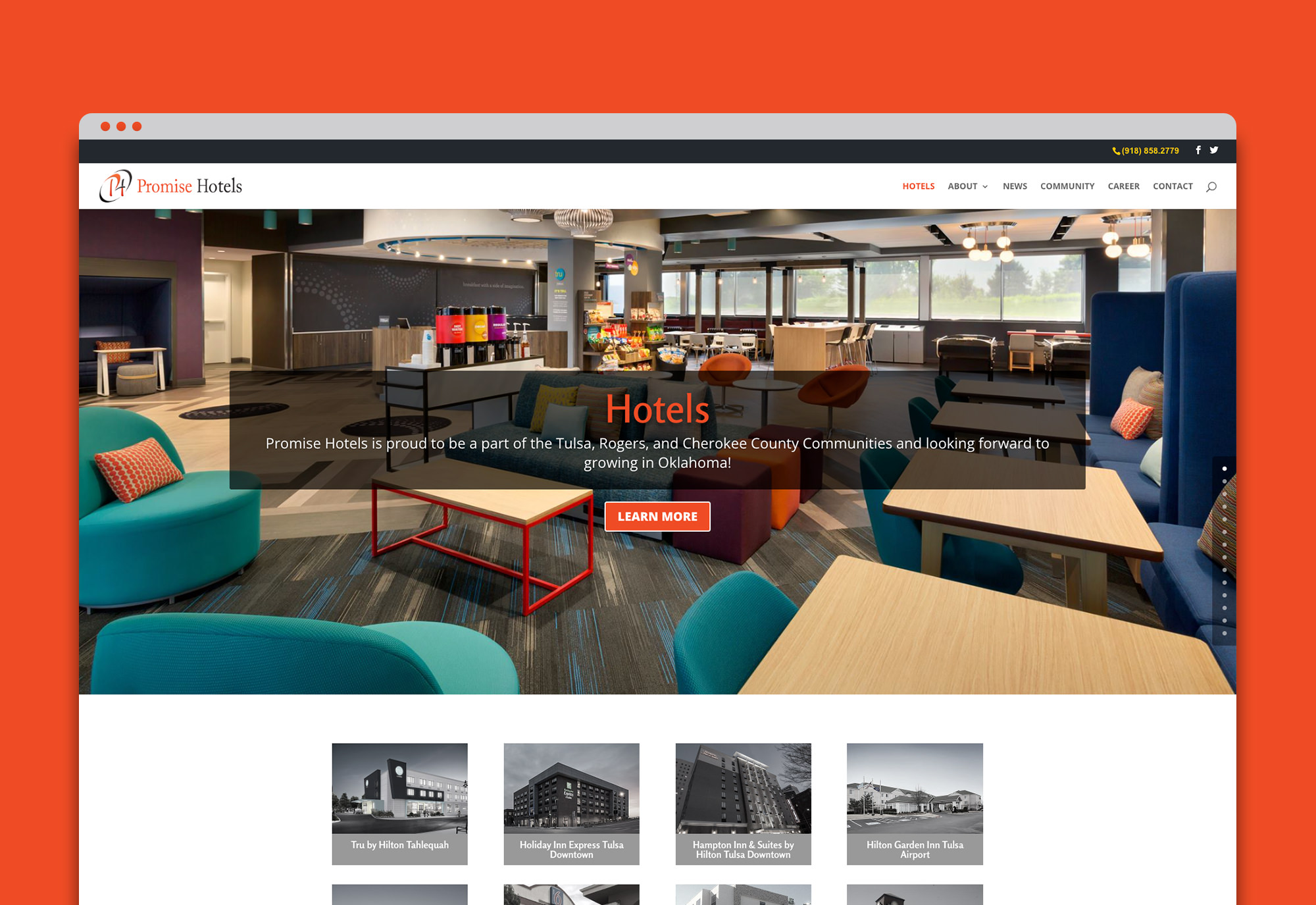 Web Design & Development for a Hotel Management Company - Matcha Design